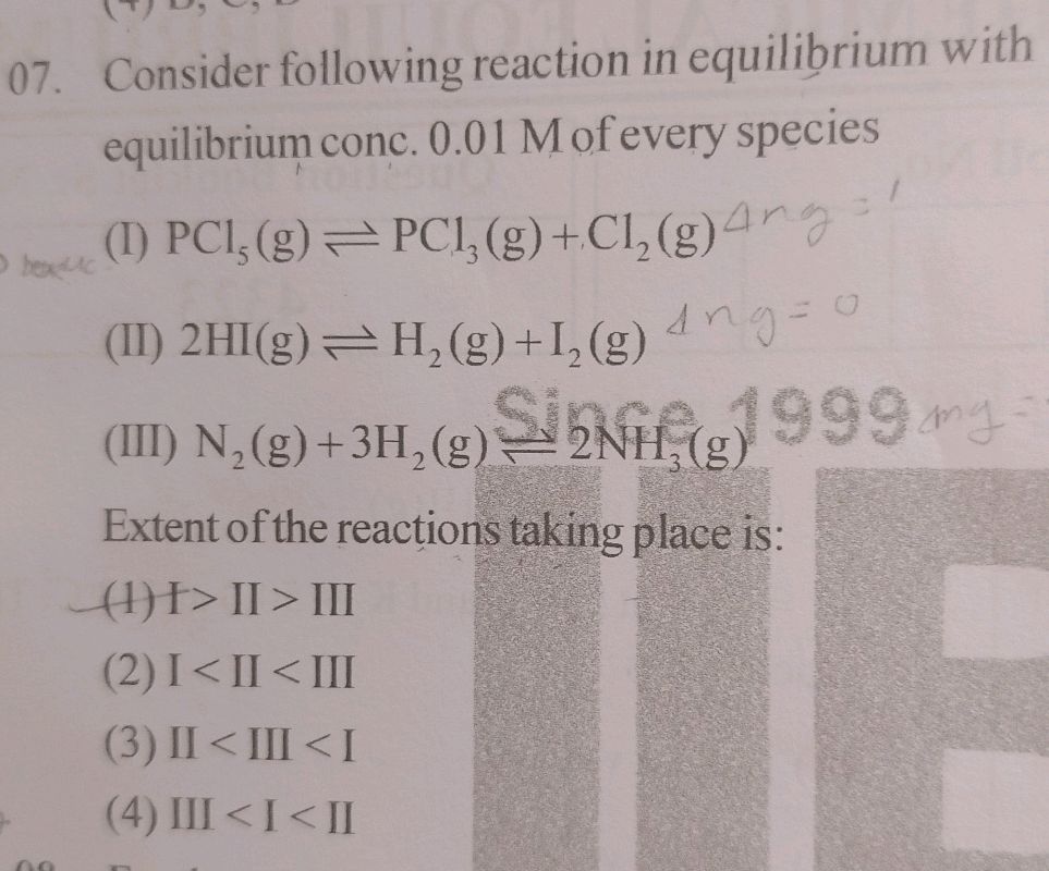 Consider following reaction in equilibrium | StudyX