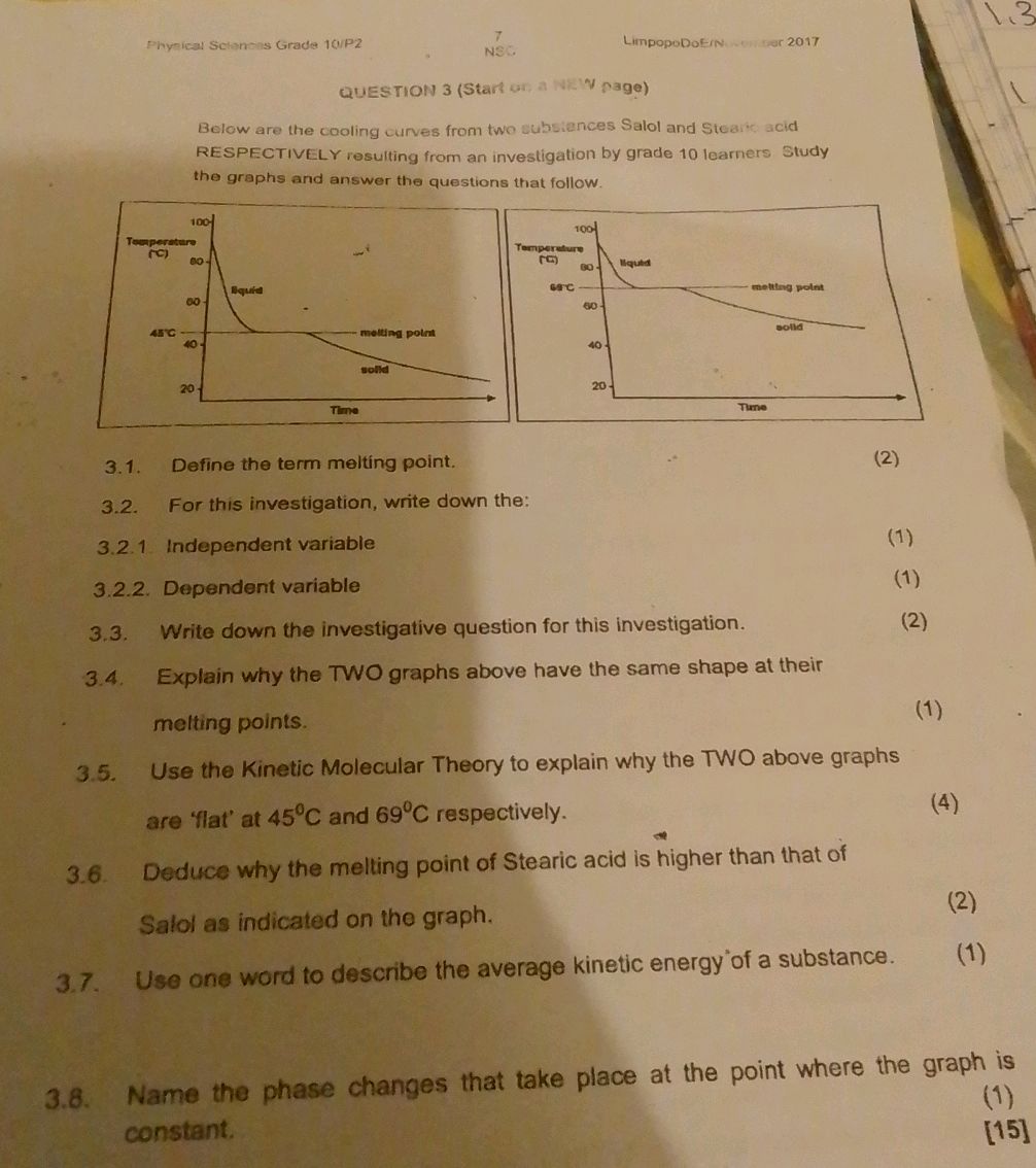Below are the cooling curves from two | StudyX
