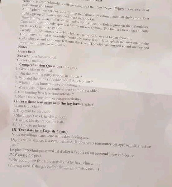 Comprehension Questions: (7 pts) 1. Give a | StudyX