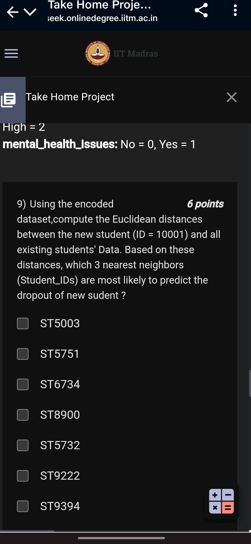 9) Using the encoded dataset, compute the | StudyX