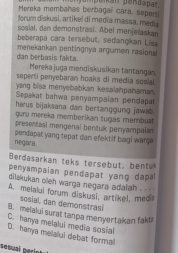 Berdasarkan teks tersebut, bentuk | StudyX