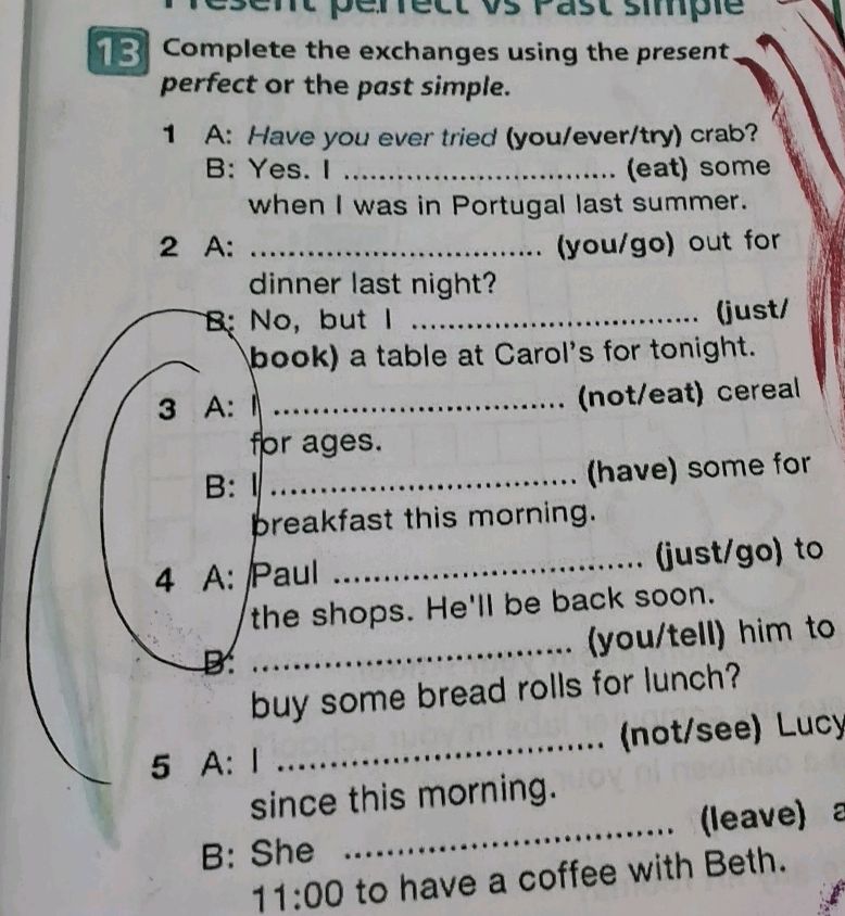 13 Complete the exchanges using the present | StudyX