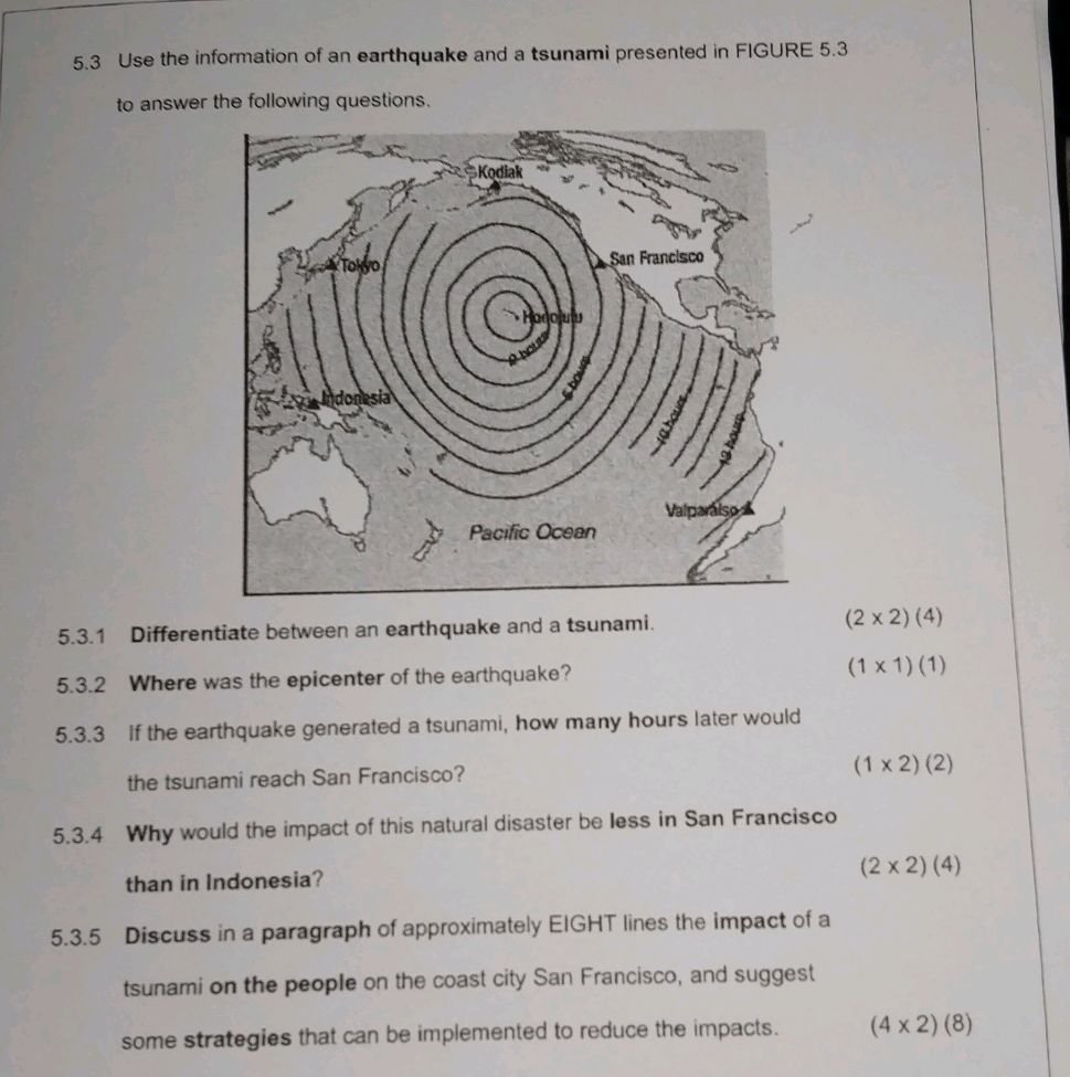 5.3 Use the information of an earthquake and | StudyX