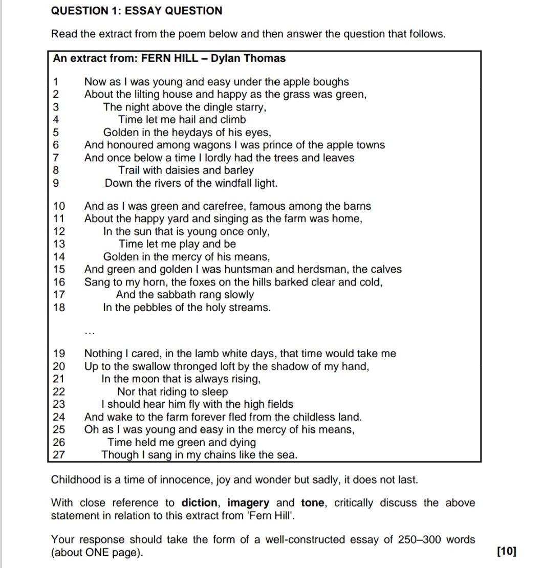 QUESTION 1: ESSAY QUESTION Read the extract | StudyX