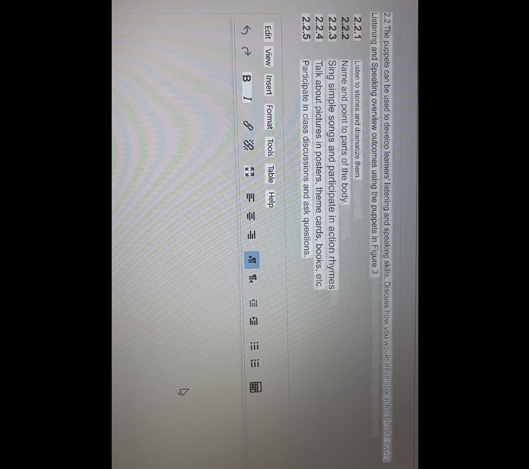 2.2 The puppets can be used to develop | StudyX