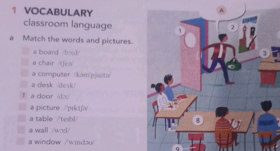 1 VOCABULARY classroom language a Match the | StudyX