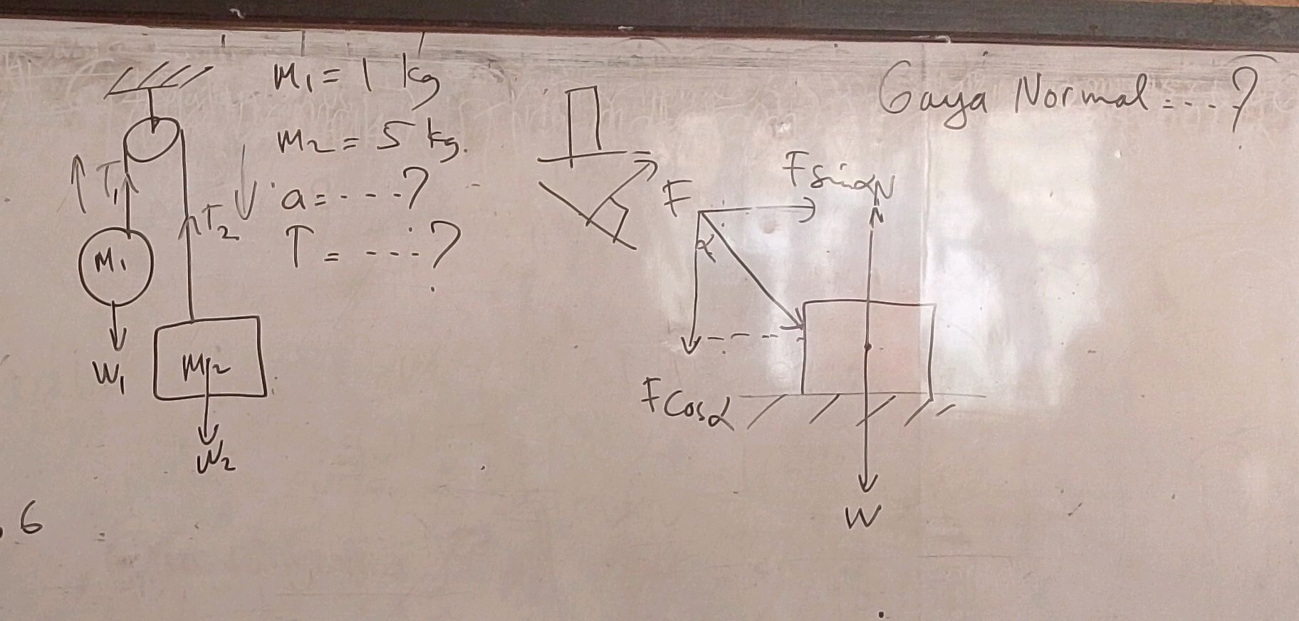 $ {M}_1 = 1 { kg}$ $ {M}_2 = 5 { kg.}$ $a | StudyX