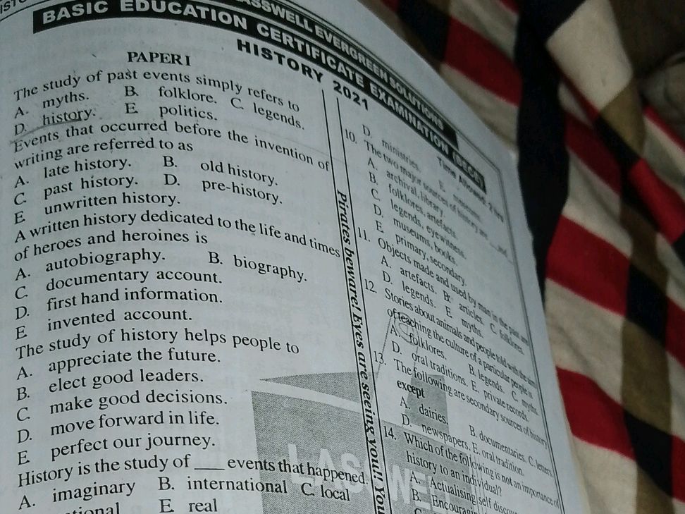The study of past events simply refers to | StudyX