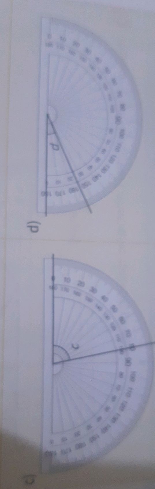 The image shows two protractors measuring | StudyX