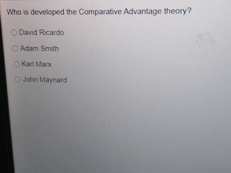 Who is developed the Comparative Advantage | StudyX
