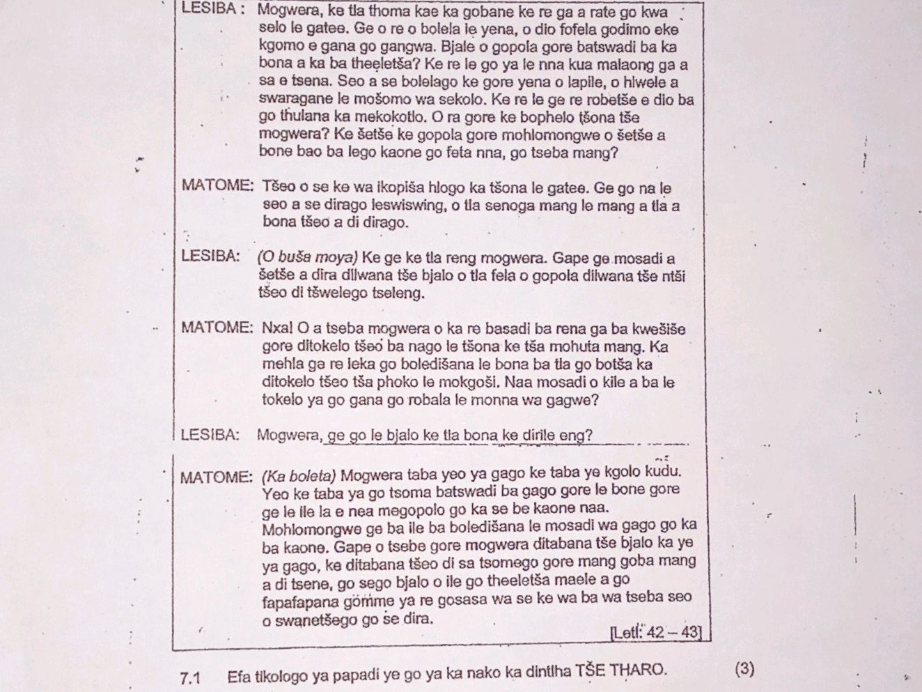 7.1 Efa tikologo ya papadi ye go ya ka nako | StudyX