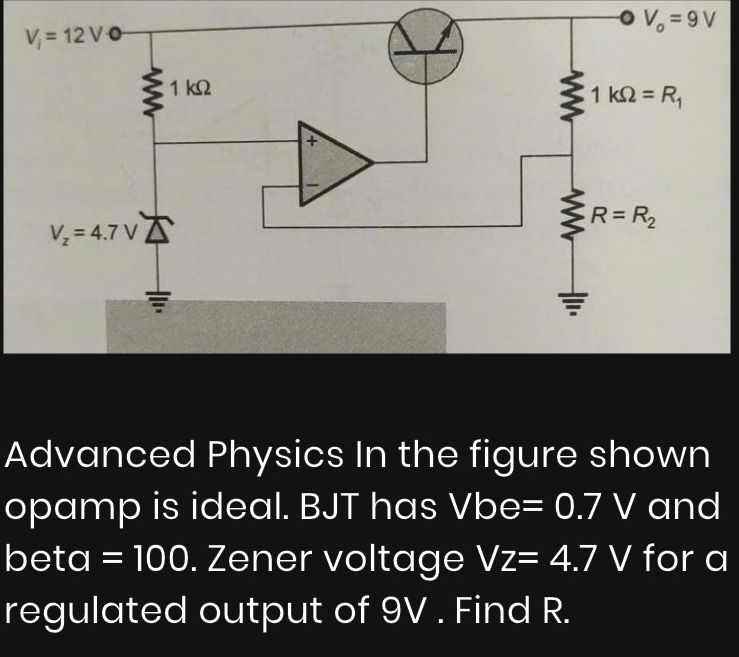 In the figure shown, opamp is ideal. BJT has | StudyX