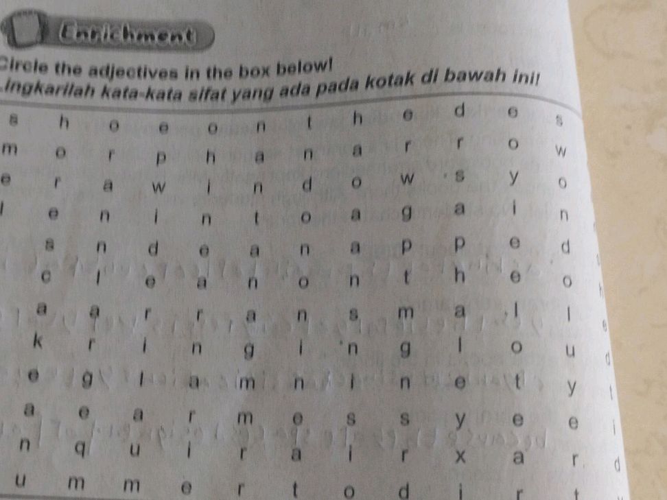 Circle the adjectives in the box below! | StudyX