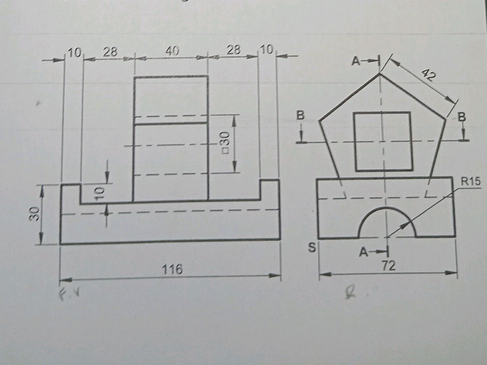 The image contains a 2D engineering drawing | StudyX