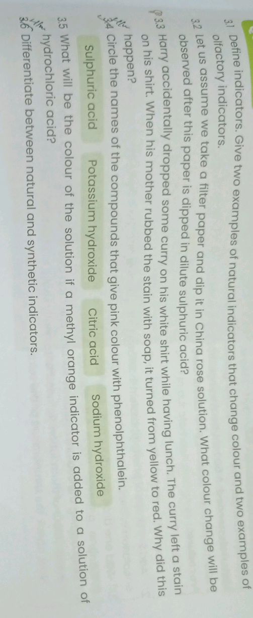 3.1 Define indicators. Give two examples of | StudyX