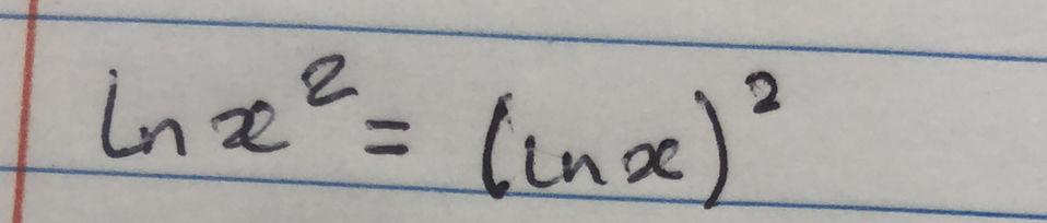Solving logarithmic equation: ln x^2 = (ln | StudyX
