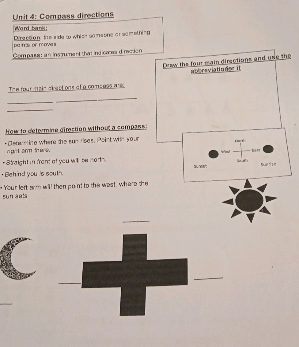 Draw the four main directions and use the | StudyX
