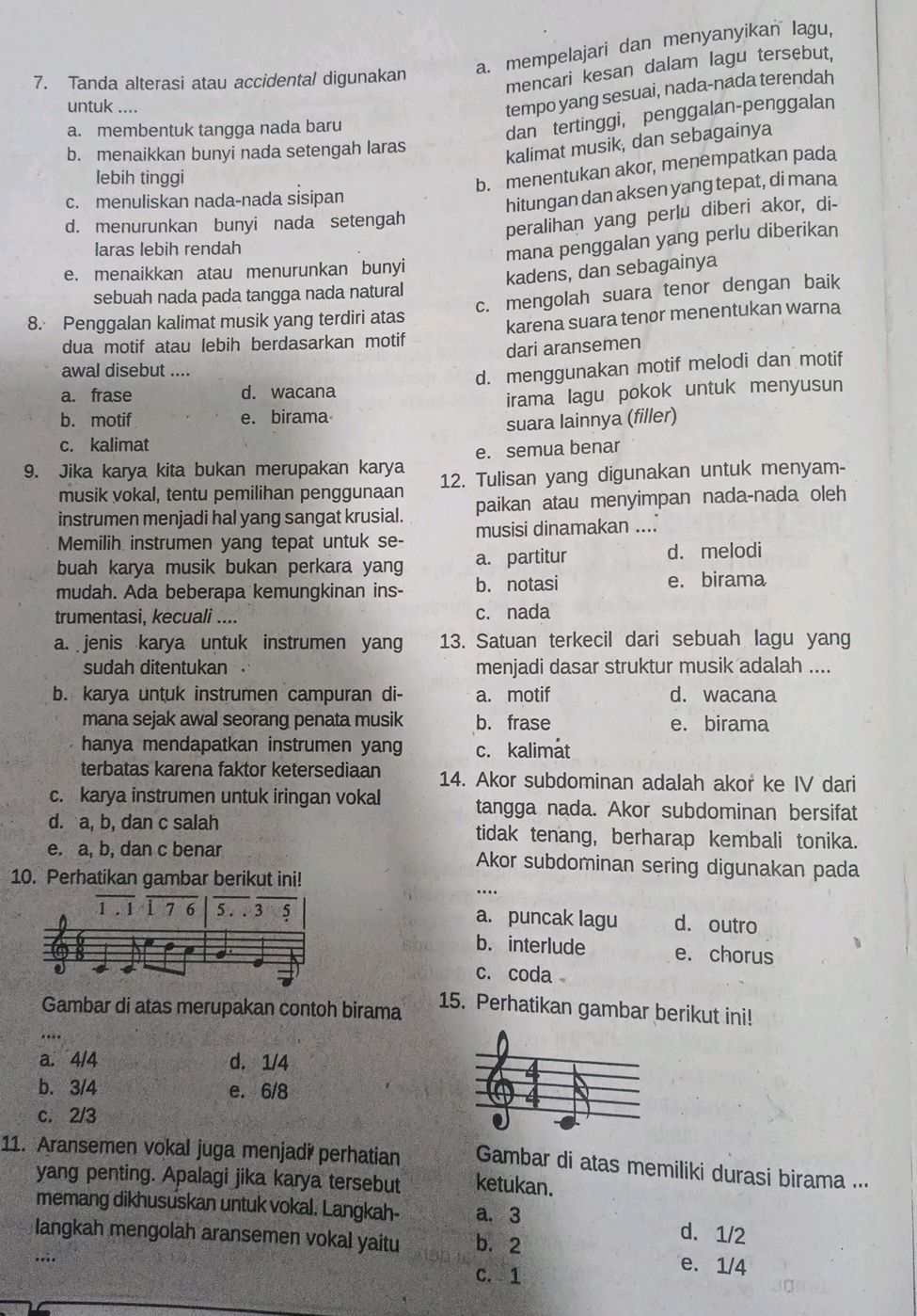 7. Tanda alterasi atau accidental digunakan | StudyX