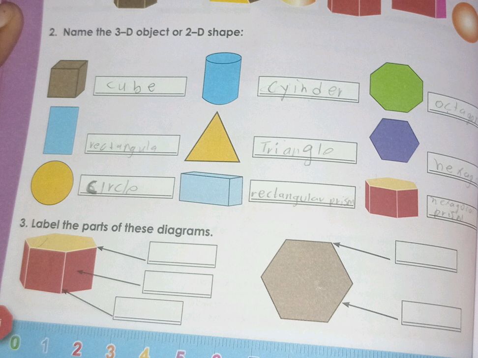 2. Name the 3-D object or 2-D shape: cube | StudyX