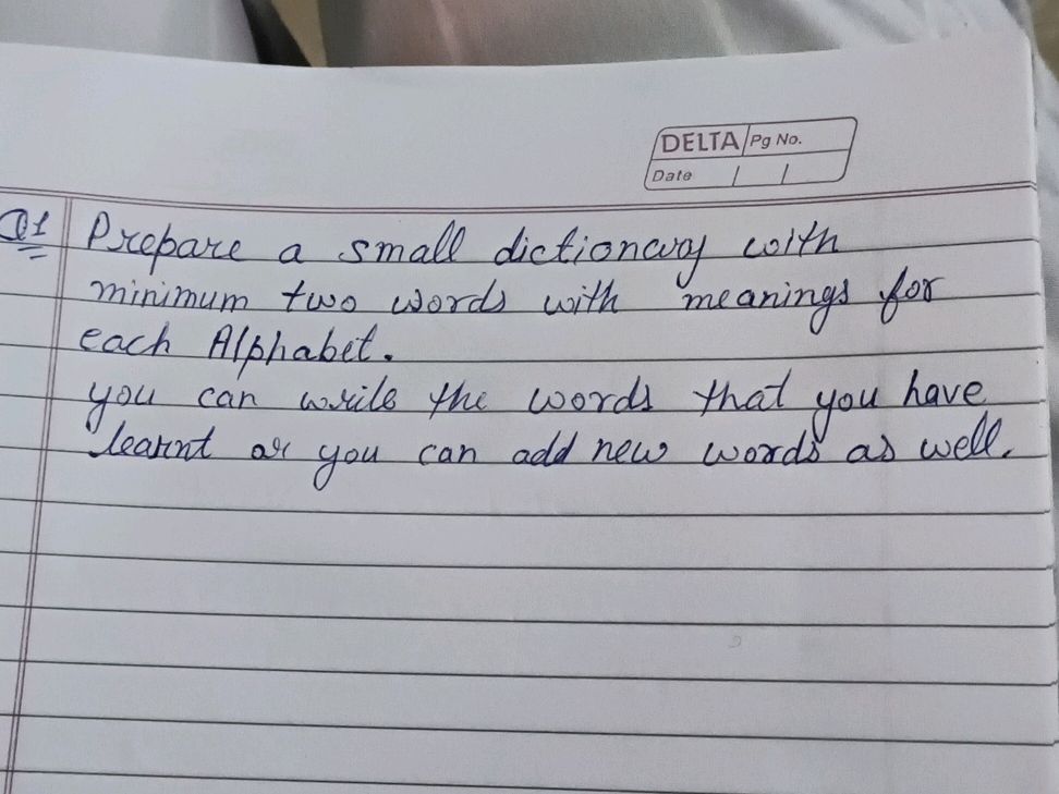 Q1 Prepare a small dictionary with minimum | StudyX