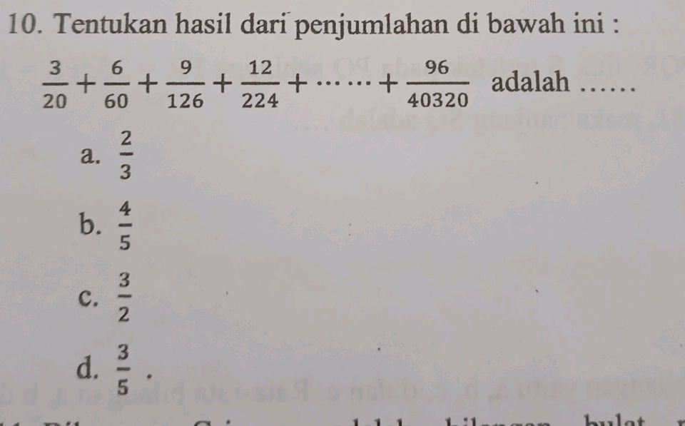 10. Tentukan hasil dari penjumlahan di bawah | StudyX