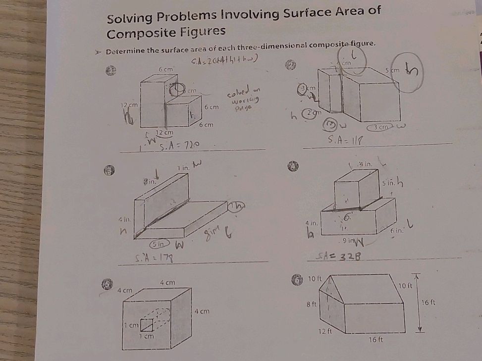 Determine the surface area of each | StudyX