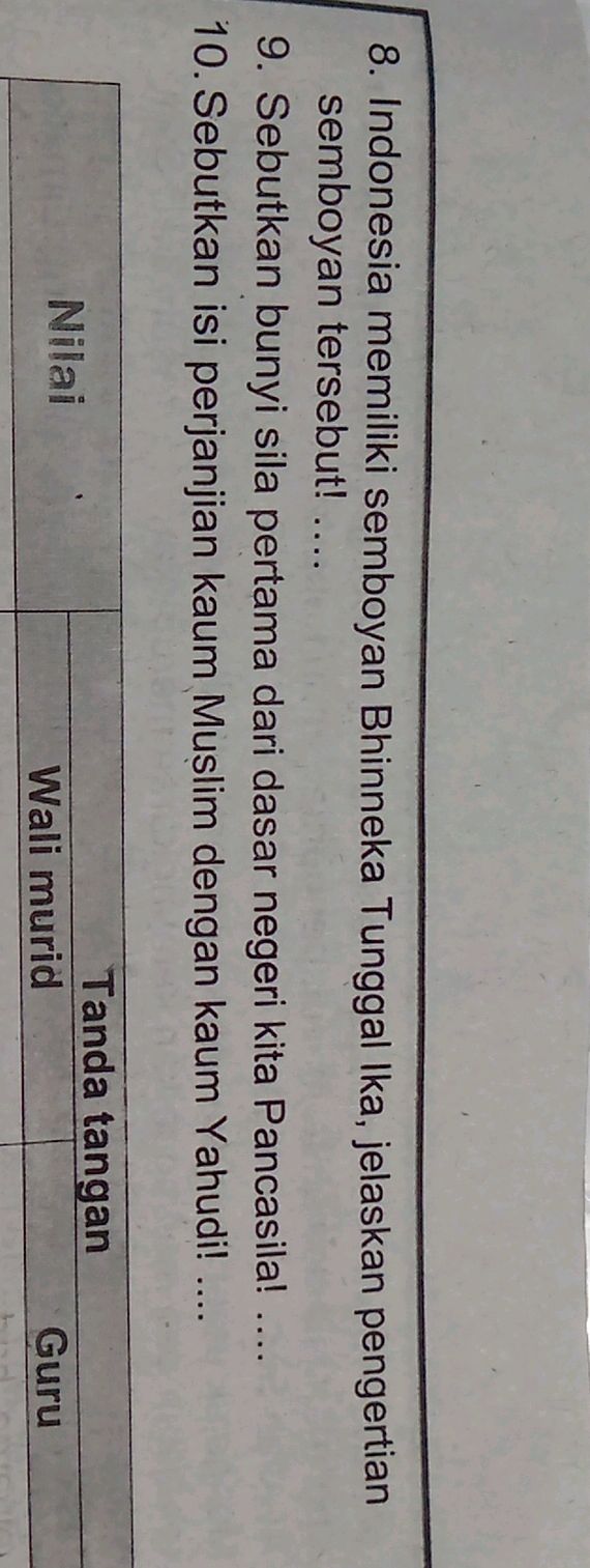 8. Indonesia memiliki semboyan Bhinneka | StudyX