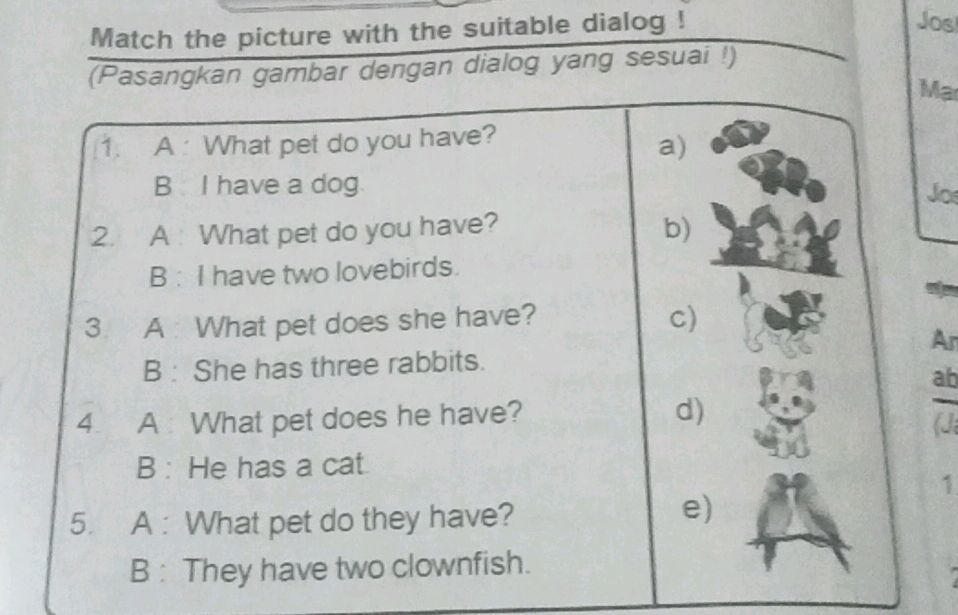 Match the picture with the suitable dialog! | StudyX