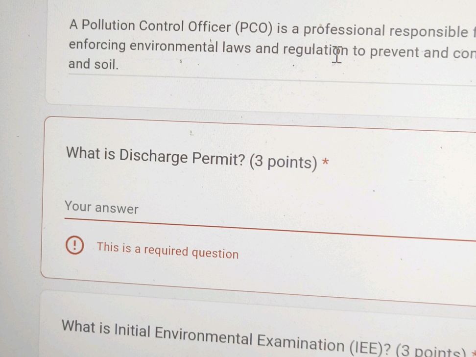 What is Discharge Permit? (3 points) * This | StudyX