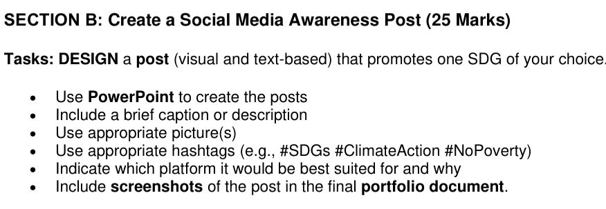 SECTION B: Create a Social Media Awareness