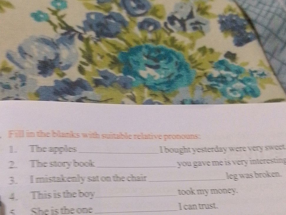 Fill in the blanks with suitable relative | StudyX