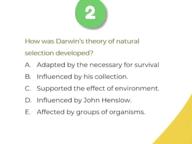 How was Darwin's theory of natural selection | StudyX