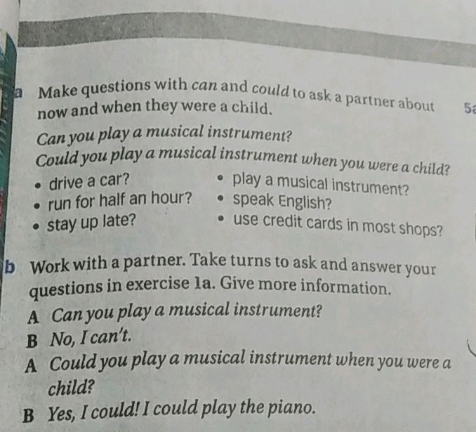 a Make questions with can and could to ask a | StudyX