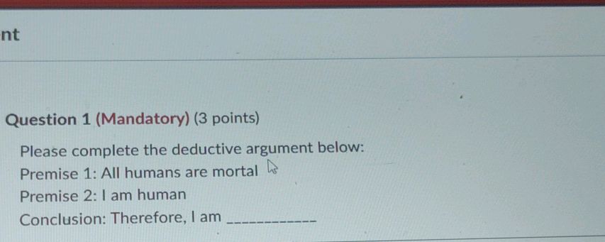 Question 1 (Mandatory) (3 points) Please | StudyX