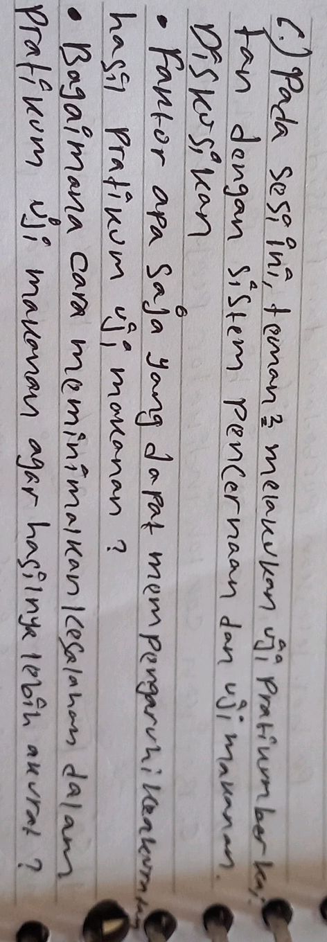 6.) Pada sesi ini, teman 3 melakukan uji | StudyX