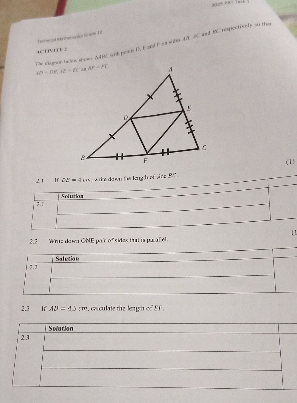 The diagram below shows $ ABC$ with points | StudyX