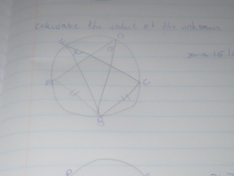 Calculate the value of the unknown. There | StudyX
