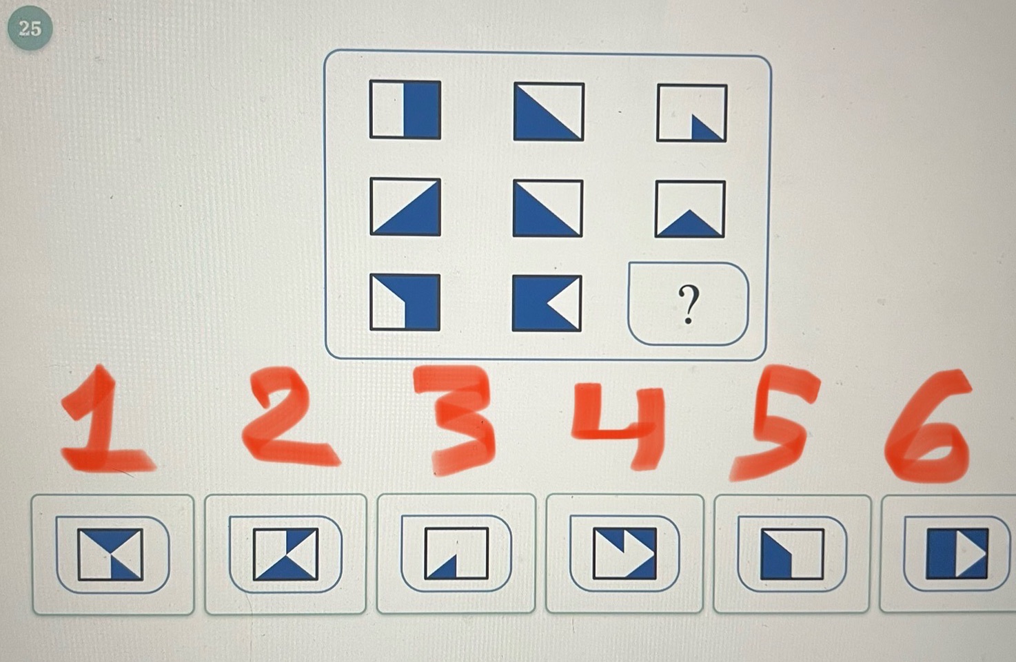 Identify the missing pattern. 1. The first | StudyX