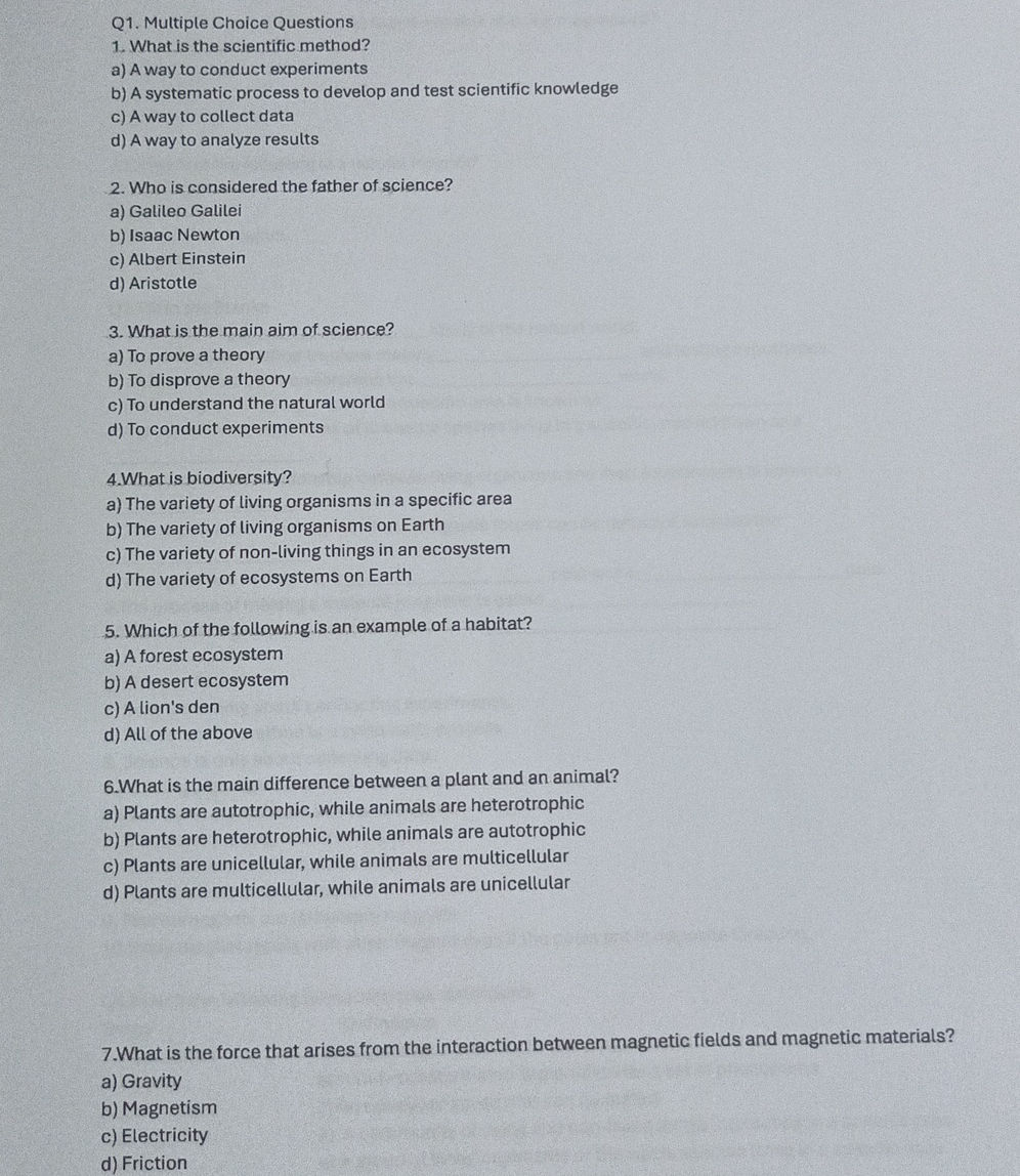 Q1. Multiple Choice Questions 1. What is | StudyX