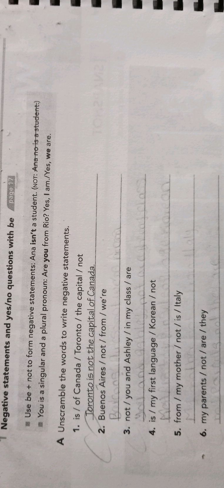 A Unscramble the words to write negative | StudyX