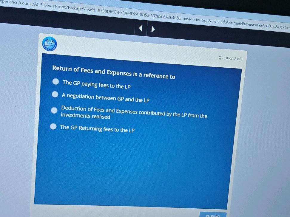 Return of Fees and Expenses is a reference | StudyX