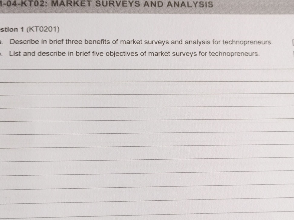 Question 1 (KT0201) a. Describe in brief | StudyX