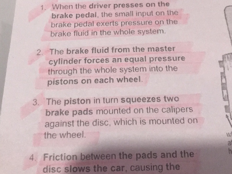 1. When the driver presses on the brake | StudyX