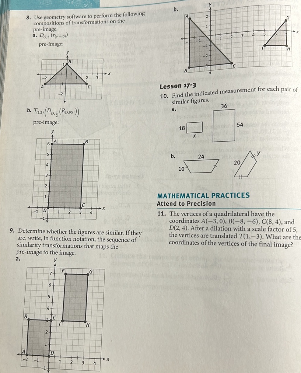 8. Use geometry software to perform the | StudyX