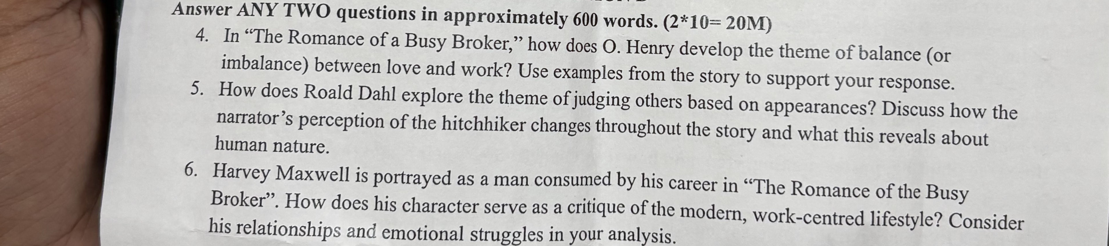 Answer ANY TWO questions in approximately | StudyX