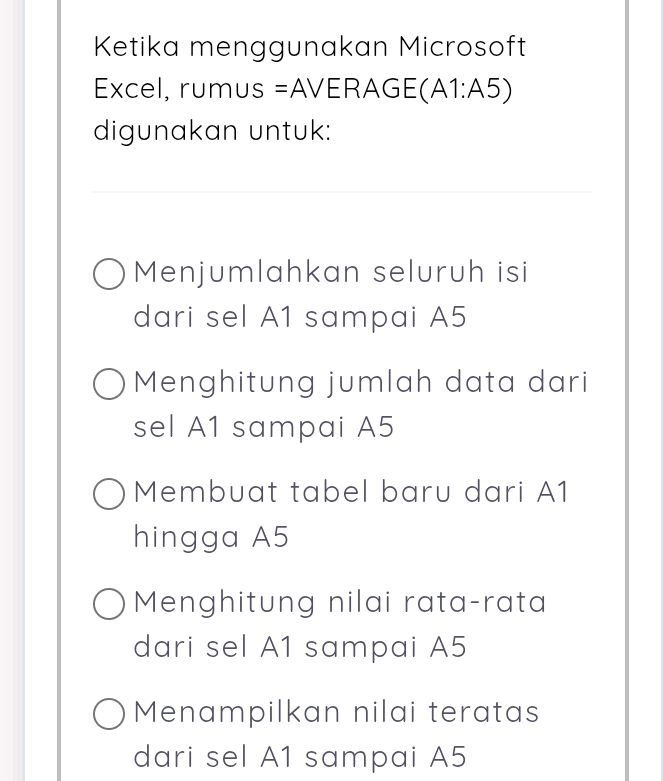 Ketika menggunakan Microsoft Excel, rumus | StudyX