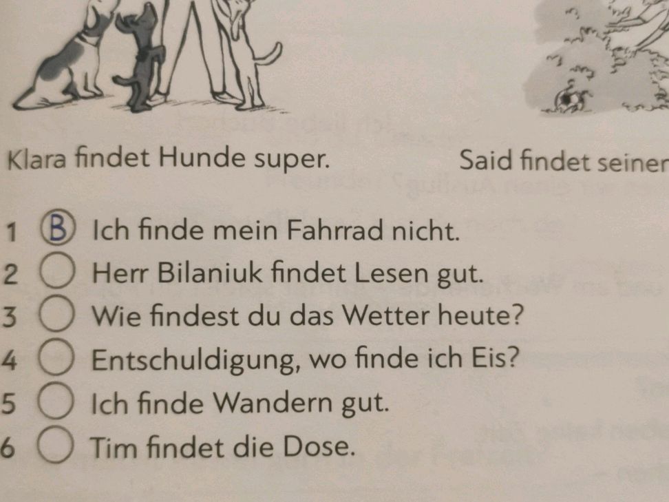 1 B Ich finde mein Fahrrad nicht. 2 Herr | StudyX