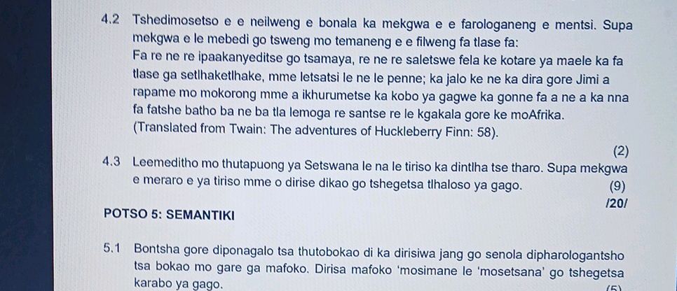 4.2 Tshedimosetso e e neilweng e bonala ka | StudyX