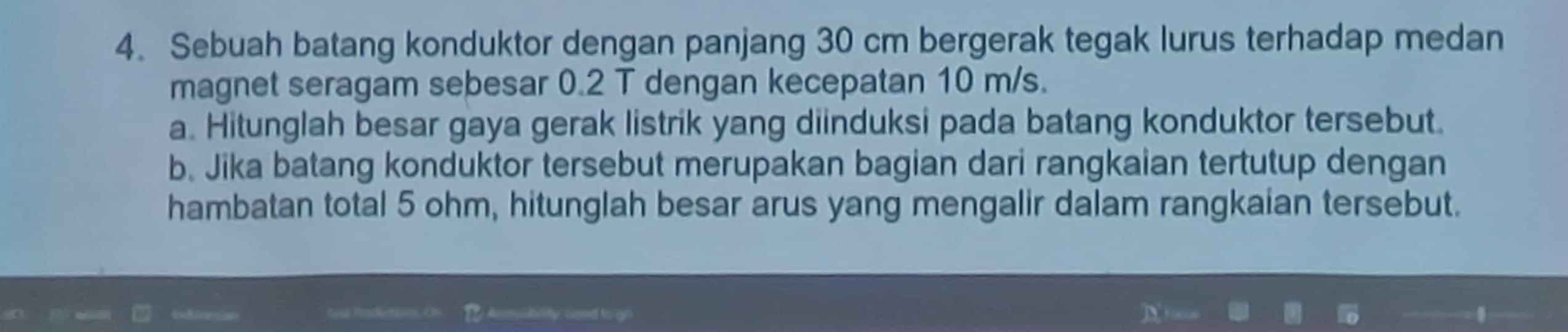 4. Sebuah batang konduktor dengan panjang 30 | StudyX