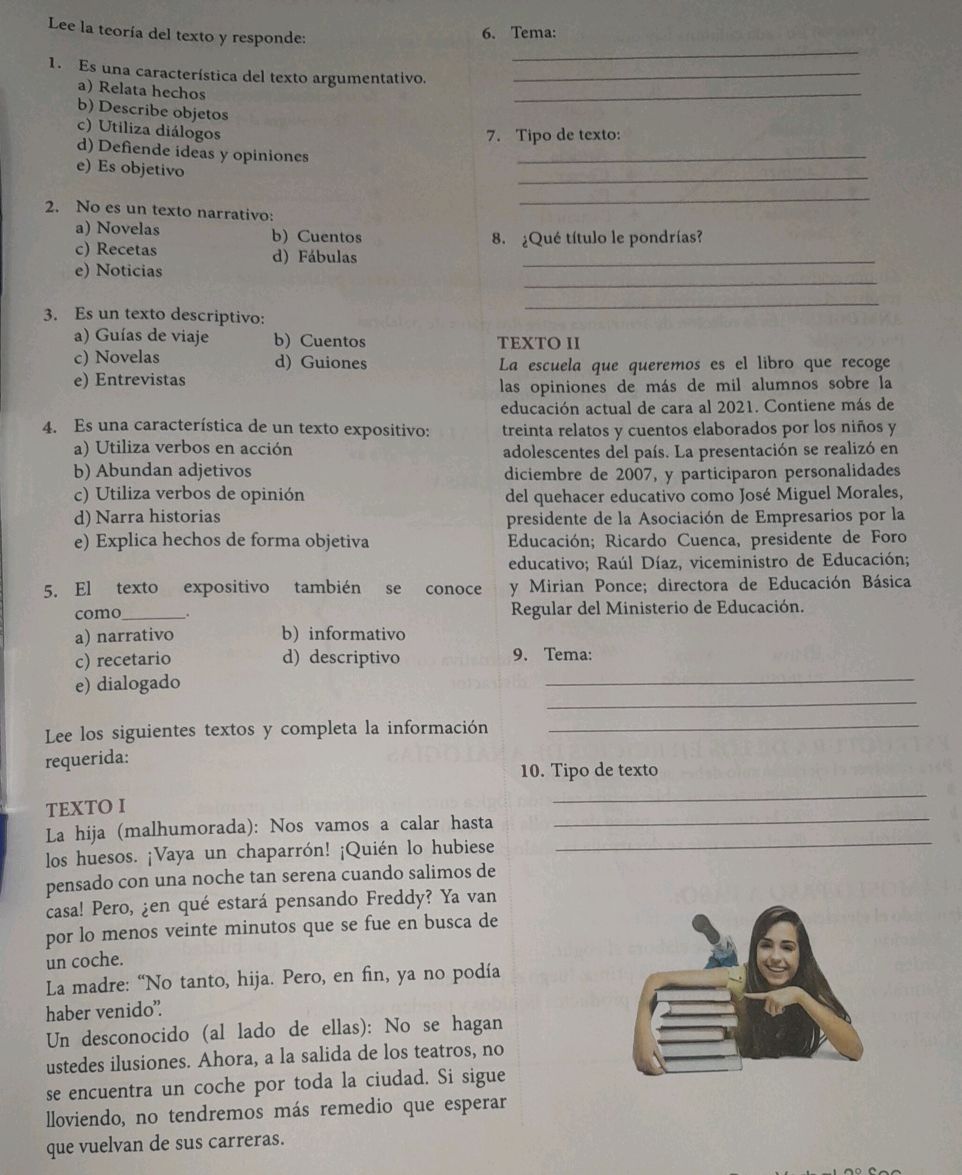 Lee la teoría del texto y responde: 1. Es | StudyX